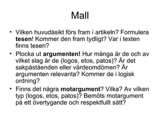 Argumentationsanalys | PPT