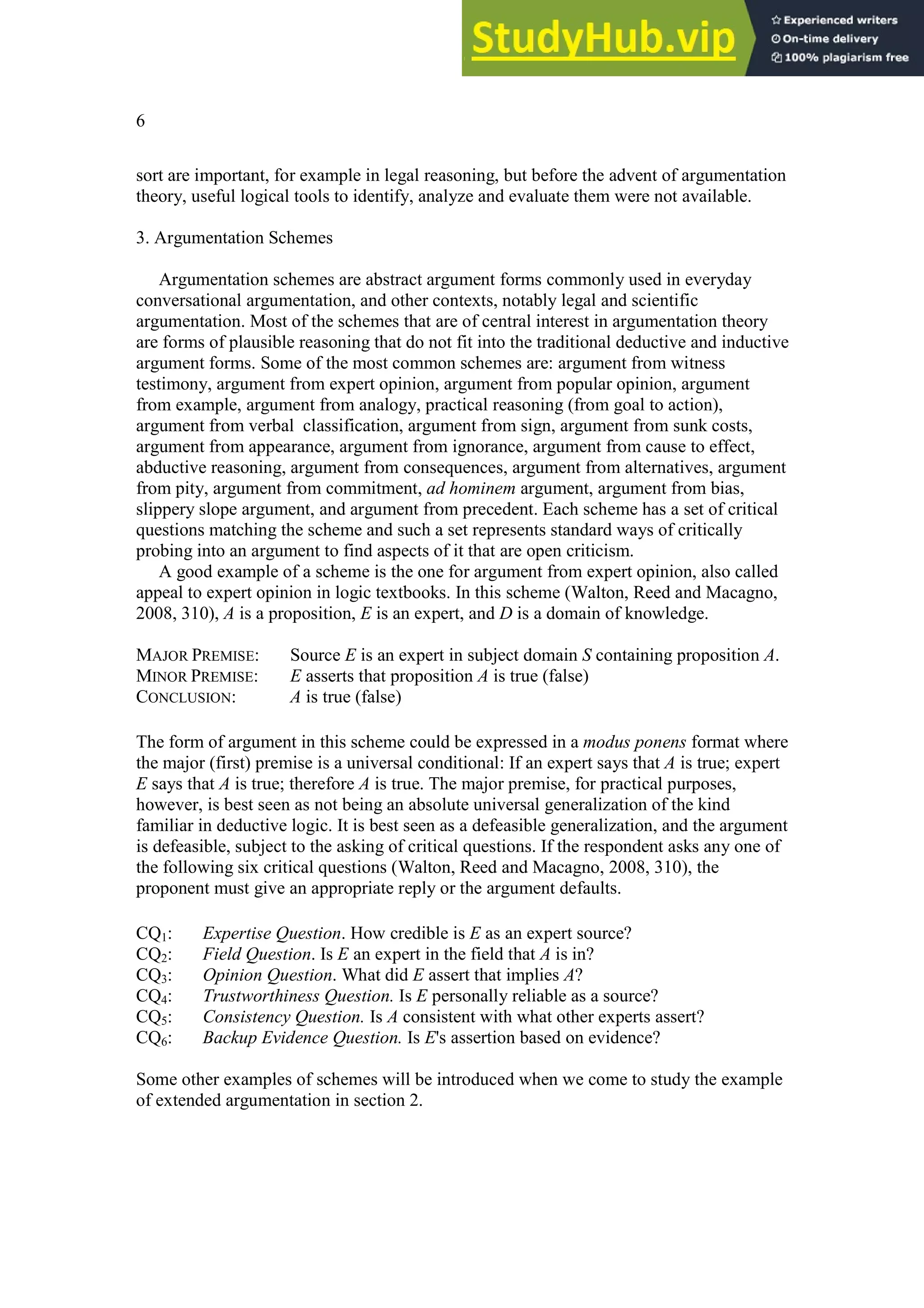 Argumentation Theory A Very Short Introduction | PDF