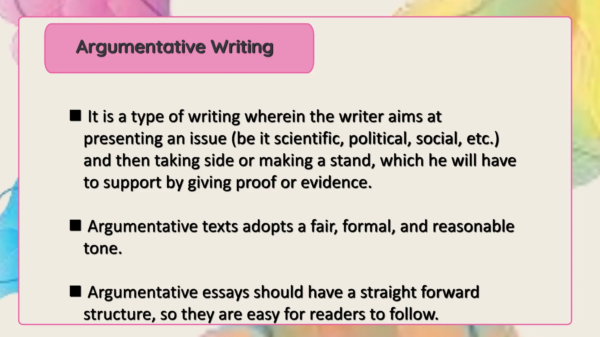 USE ARGUMENTATIVE WRITING TECHNIQUES. pptx | PPT USE ARGUMENTATIVE WRITING TECHNIQUES. pptx | PPT