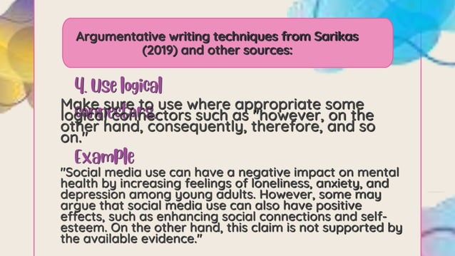 USE ARGUMENTATIVE WRITING TECHNIQUES. pptx | PPT USE ARGUMENTATIVE WRITING TECHNIQUES. pptx | PPT