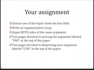 Argumentative essay | PPTX | Educational Assessment | Education