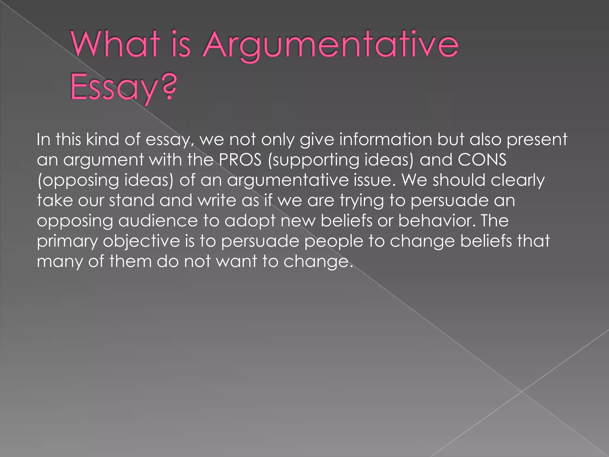 Argumentative essay | PPT