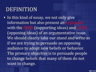 Writing the Argumentative essay | PPT