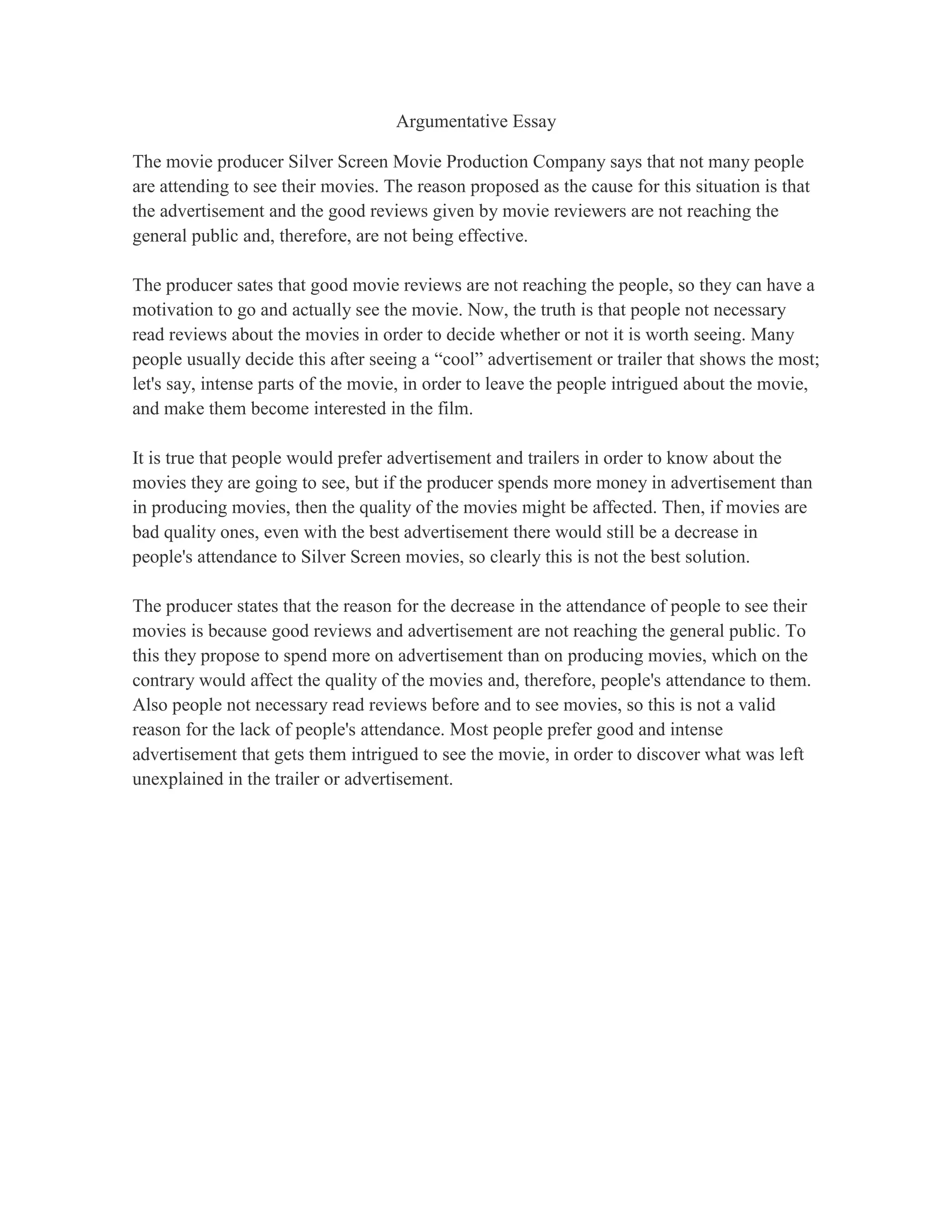 Argumentative essay | DOCX