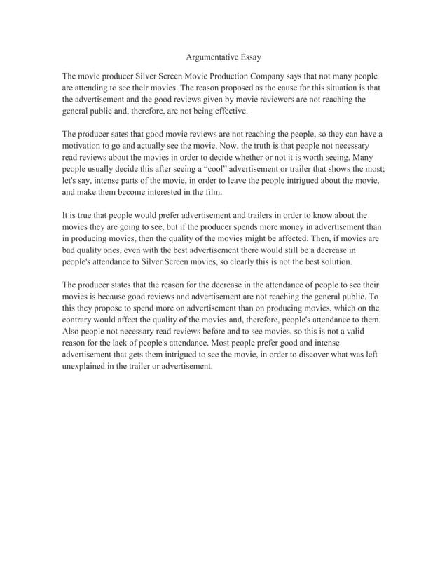 Argumentative essay | DOCX