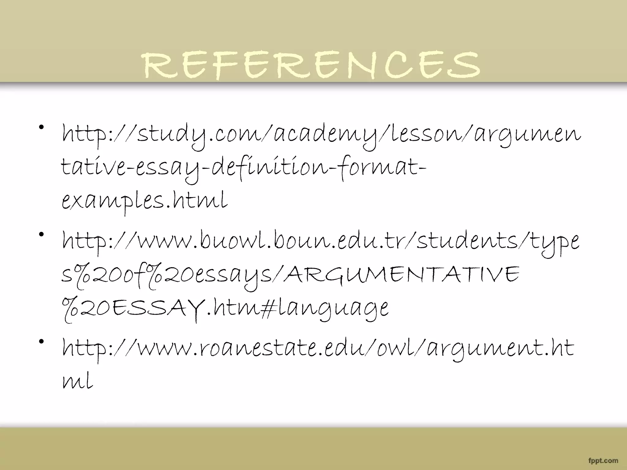 Argumentative essay | PPT