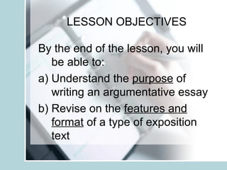 Argumentative essay | PPT