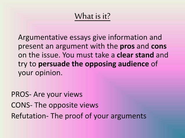 Argumentative essay | PPTX | Educational Assessment | Education