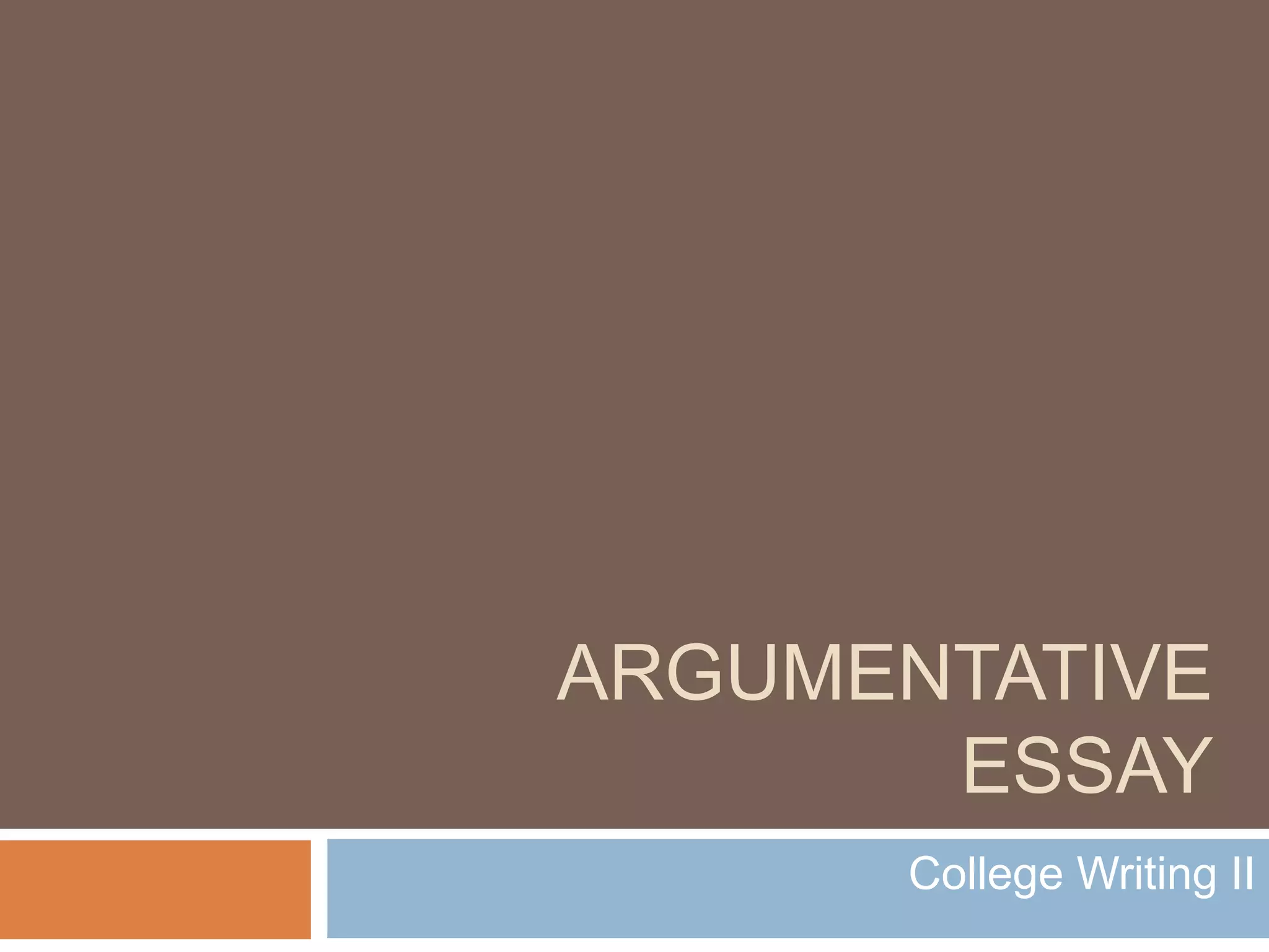 Argumentative Essay | PPT