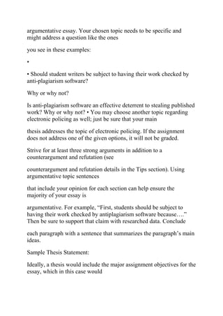 ARGUMENTATIVE ESSAY / TUTORIALOUTLET DOT COM | PDF | Homework and Study ...