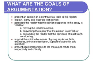 ARGUMENTATIVE ESSAY | PPT