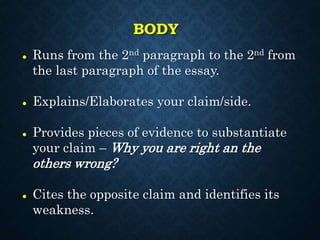 ARGUMENTATIVE ESSAY POWER POINT PRESENTATION | PPT