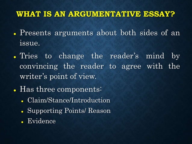 ARGUMENTATIVE ESSAY POWER POINT PRESENTATION | PPT