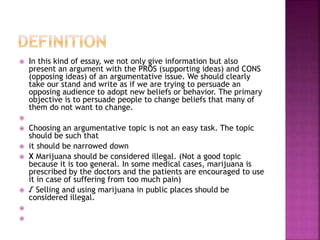 essay types first ARGUMENTATIVE ESSAY.pptx | Parenting Teens | Parenting