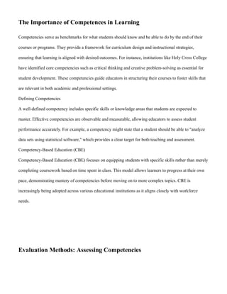 The Importance of Competencies in Learning | PDF