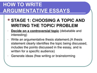ARGUMENTATIVE ESSAY, AN EASY GUIDE...ppt