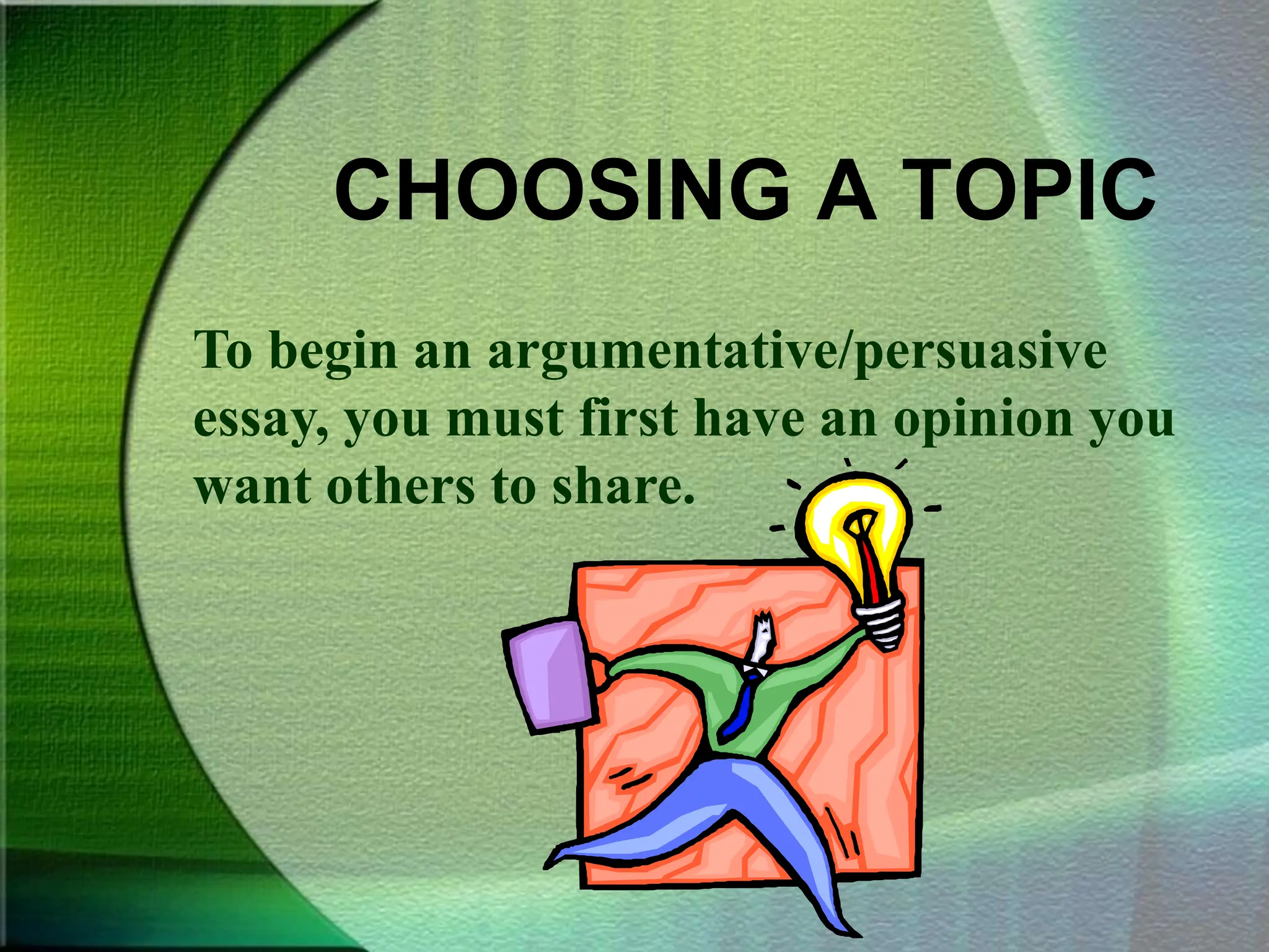 ARGUMENTATIVE ESSAY Material for Collage Students.ppt | Free Download