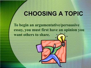 ARGUMENTATIVE ESSAY Material for Collage Students.ppt | Free Download
