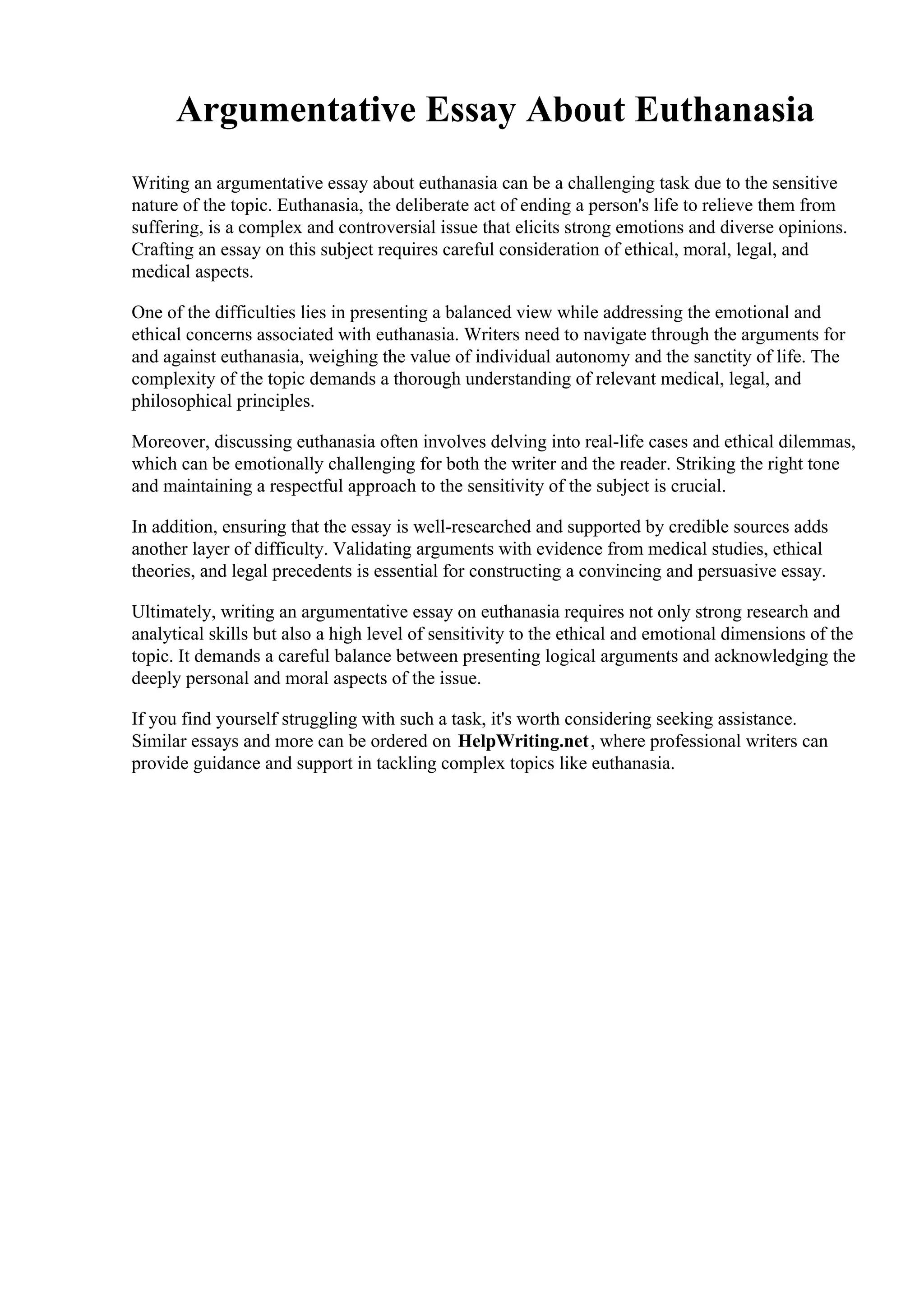 Argumentative Essay About Euthanasia.pdf