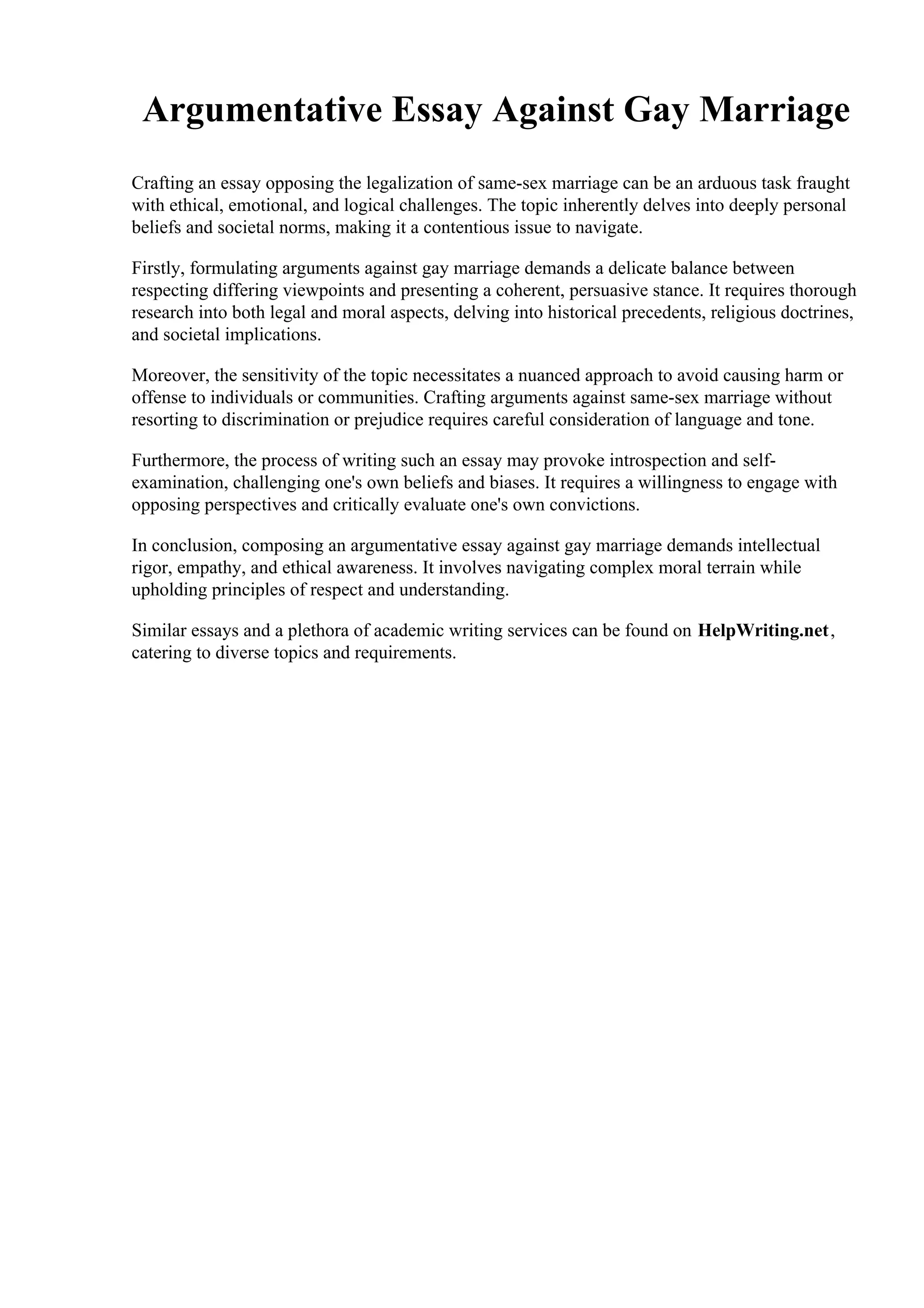 Argumentative Essay Against Gay Marriage.pdf