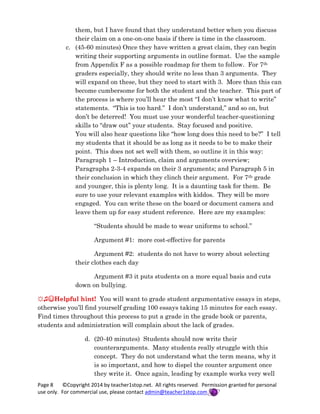 Argumentative essaycompleteinstructioncurriculumunitplan | PDF ...