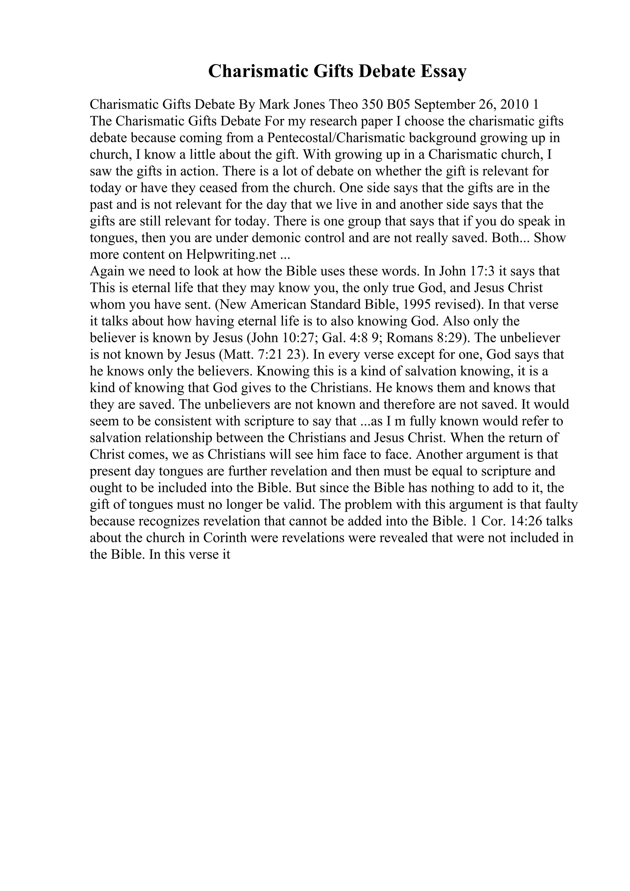 Argumentative Essay Examples For High School | PDF