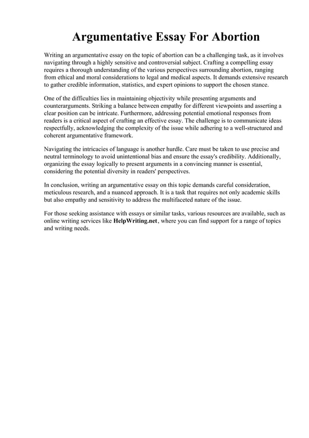 Argumentative Essay For Abortion.pdf