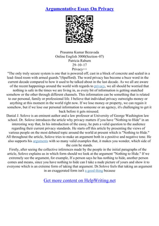 Argumentative Essay Introduction | PDF