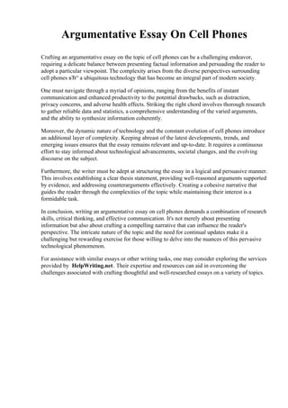 Argumentative Essay On Cell Phones.pdf
