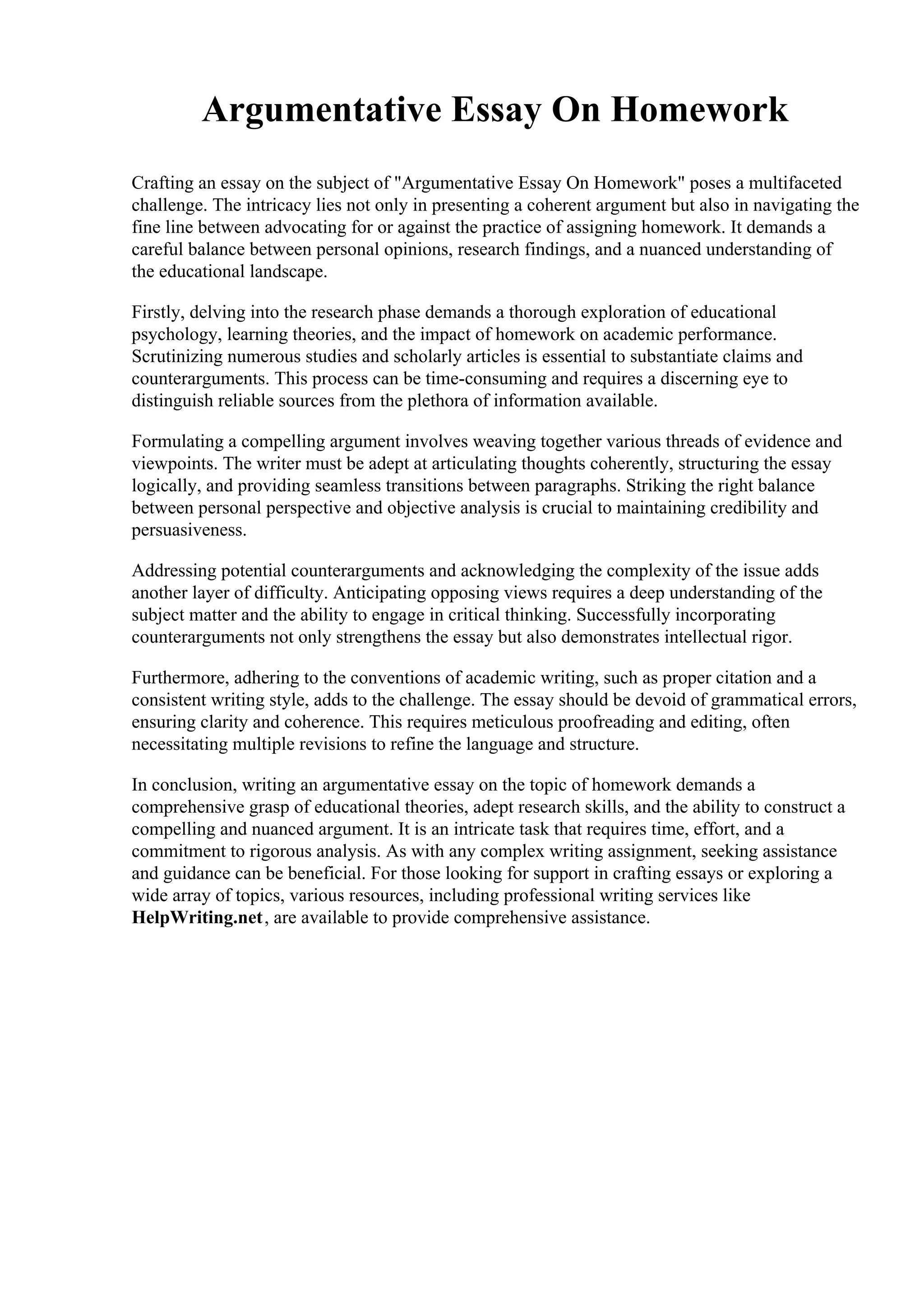 Argumentative Essay On Homework.pdf