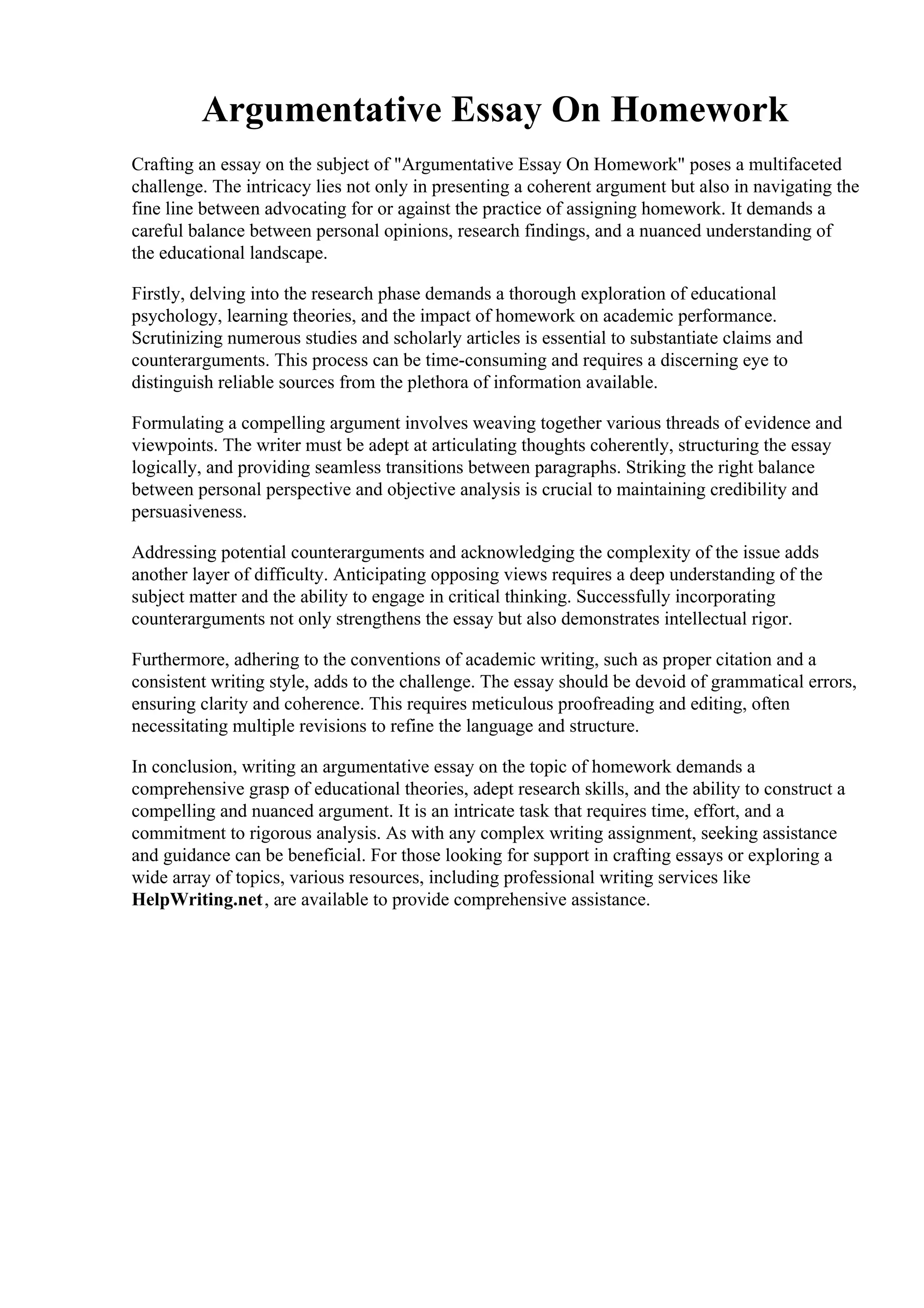 Argumentative Essay On Homework.pdf