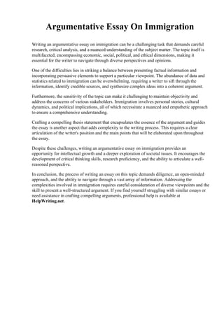 Argumentative Essay On Immigration.pdf
