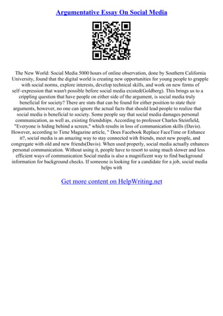 Argumentative Essay On Media | PDF