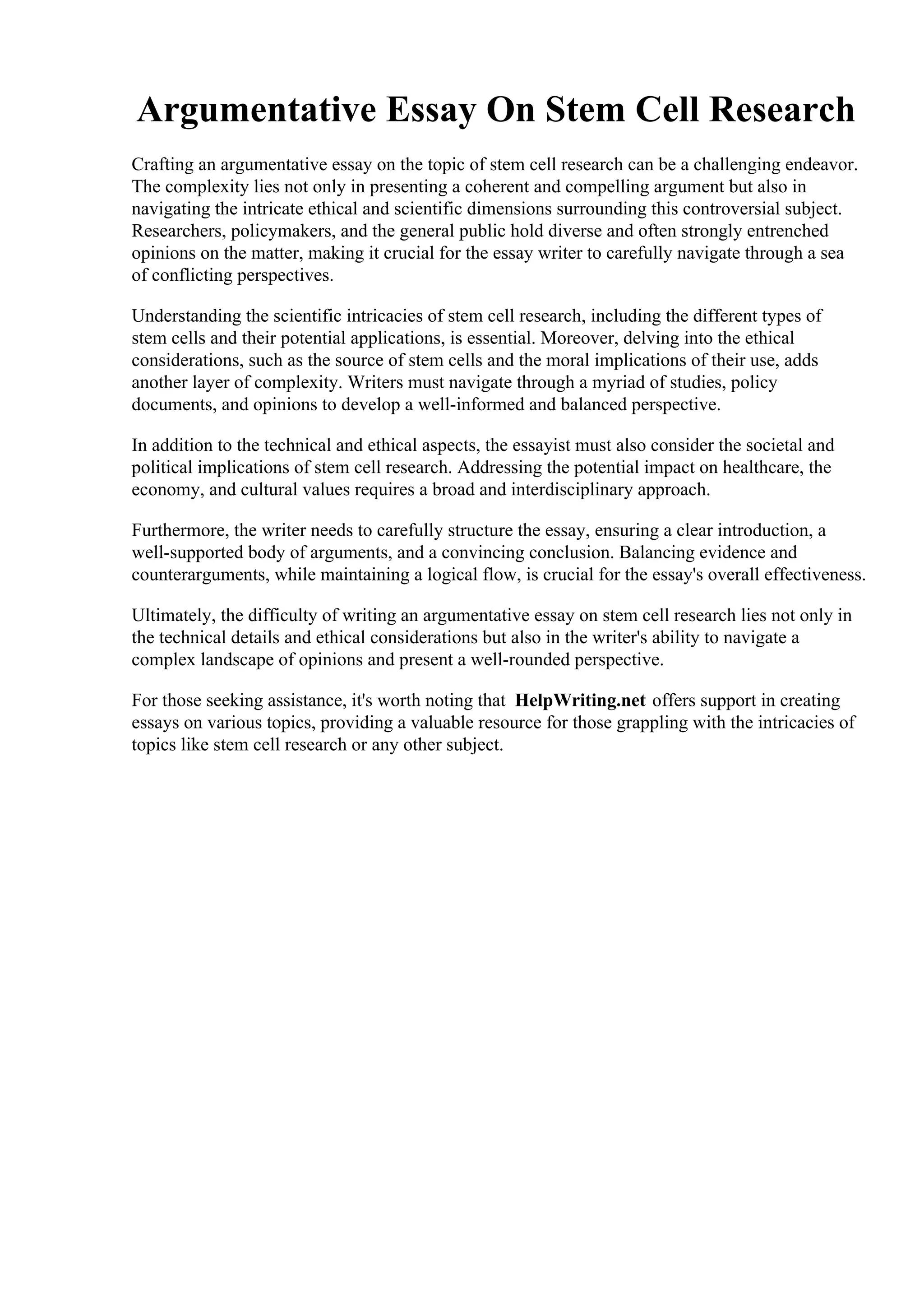 Argumentative Essay On Stem Cell Research.pdf