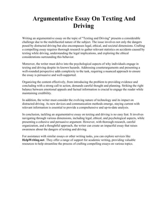 Argumentative Essay On Texting And Driving.pdf