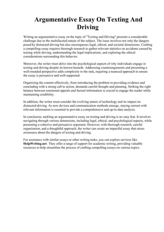 Argumentative Essay On Texting And Driving.pdf