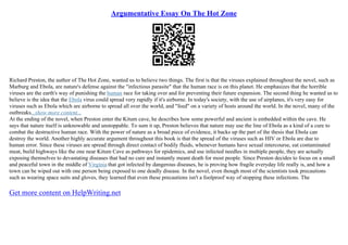 Argumentative Essay On The Hot Zone | PPT
