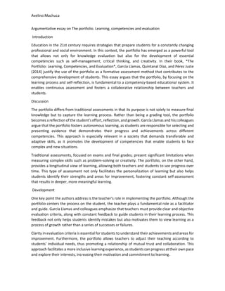 Argumentative essay on The portfolio.pdf