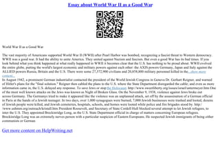 Argumentative Essay On World War 2 | PPT