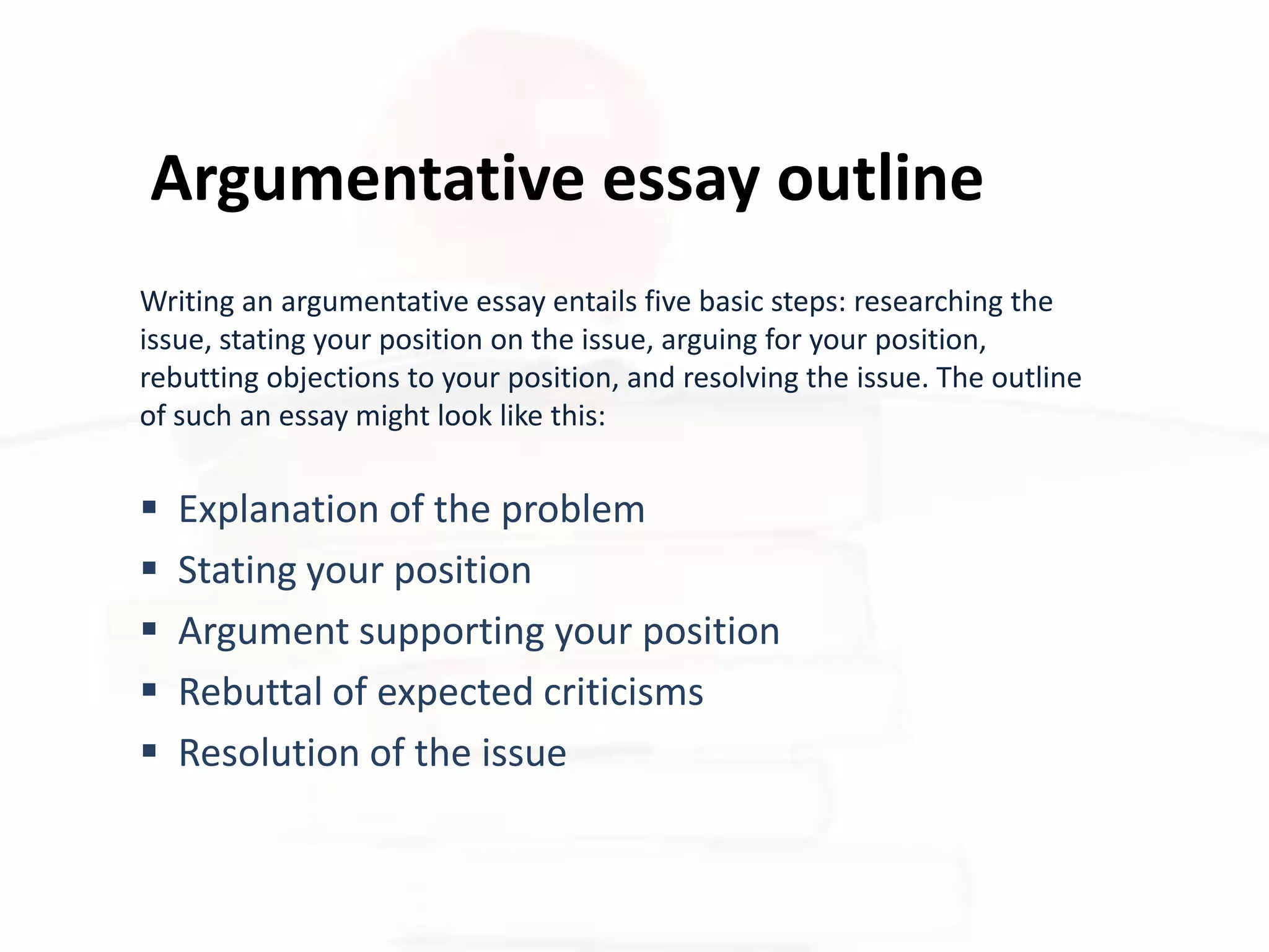 Argumentative essay outline | PPT