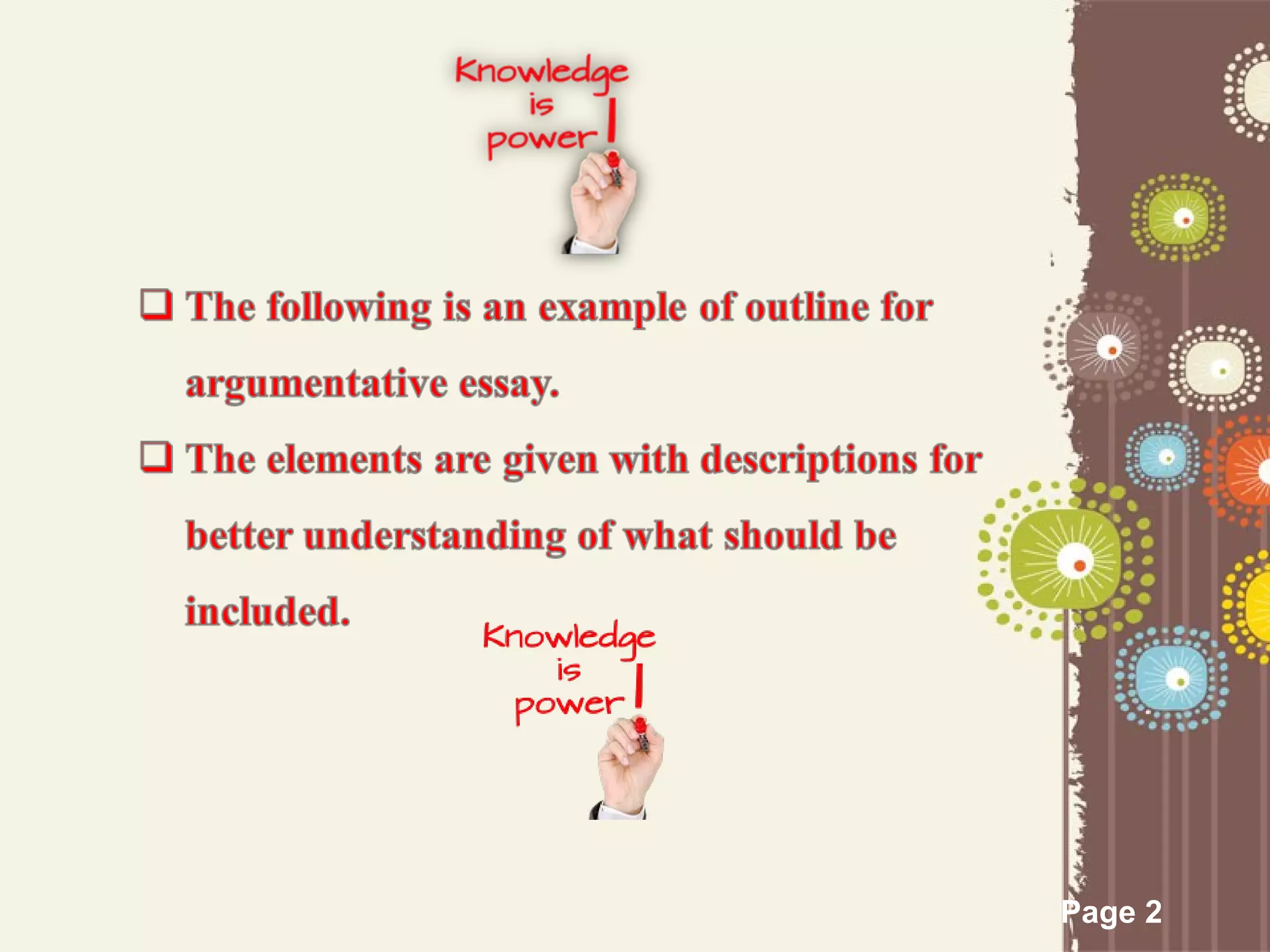 Argumentative essay outline | PPT