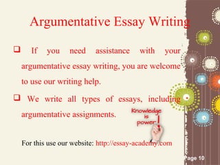 Argumentative essay outline | PPT