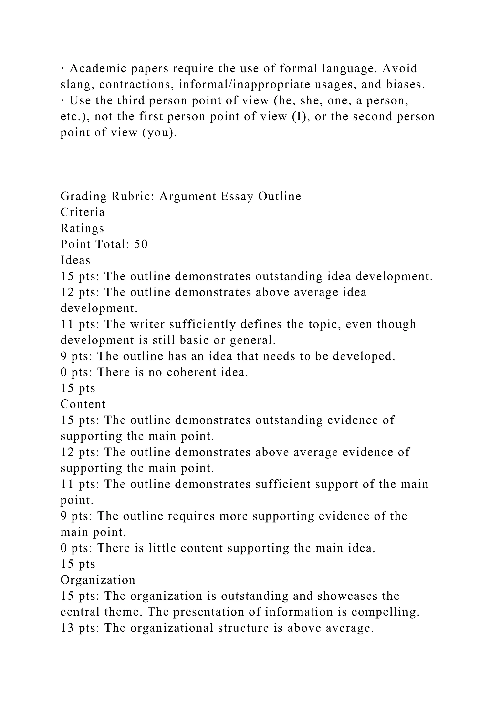 Argumentative Essay (Outline) Assignment InstructionsFor this assi.docx