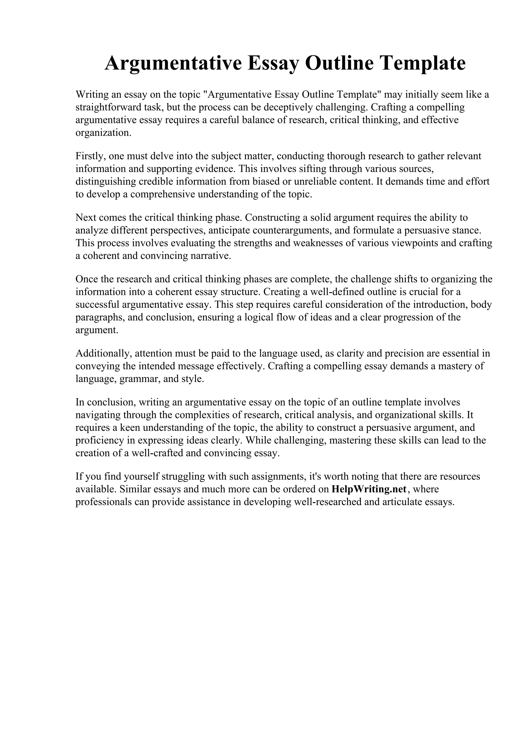 Argumentative Outline Template Prntbl concejomunicipaldechinu gov co Argumentative Outline Template Prntbl concejomunicipaldechinu gov co