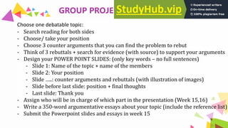 ARGUMENTATIVE ESSAY PART | PDF