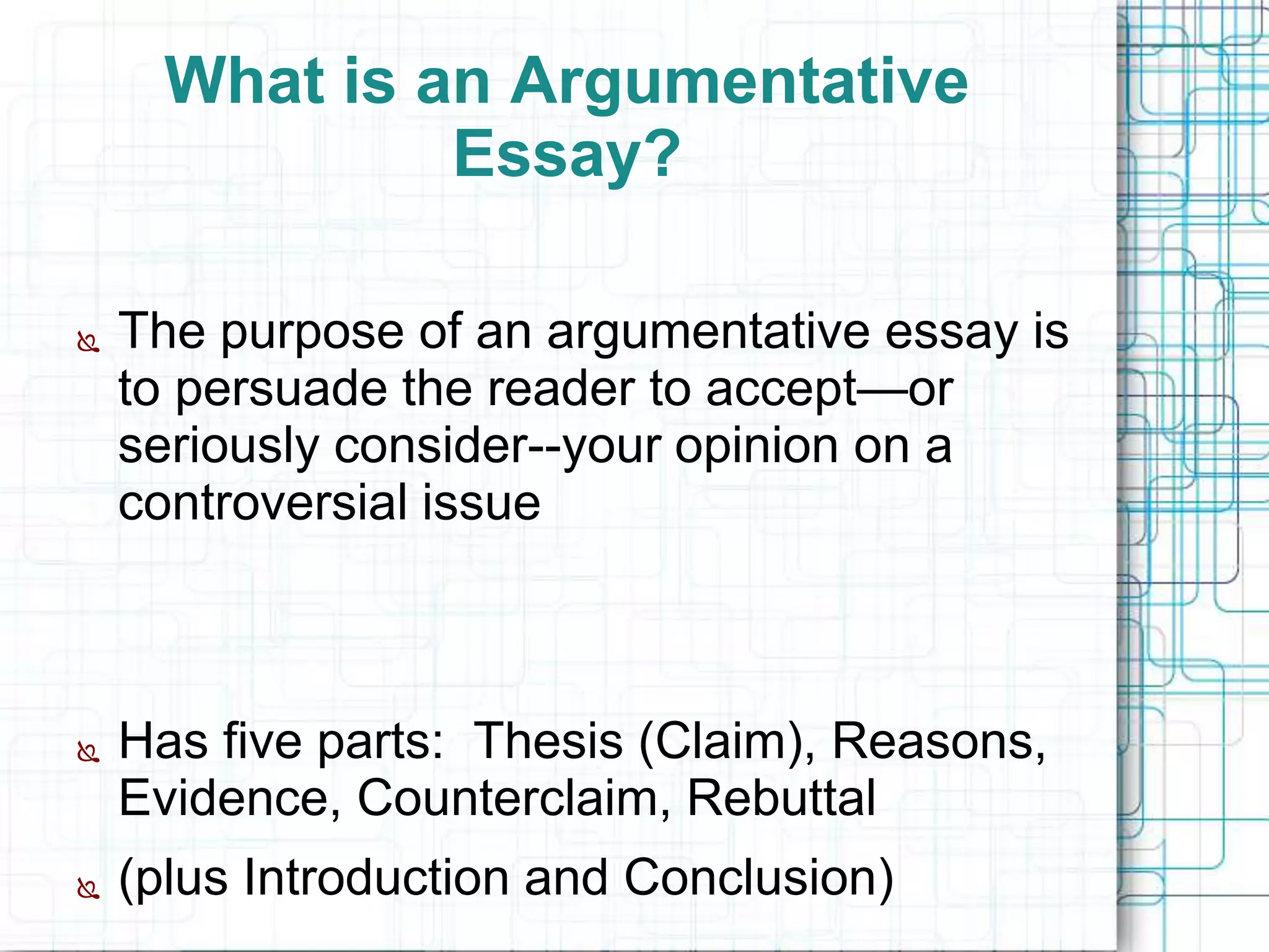 Argumentative essay ppt | PPTX