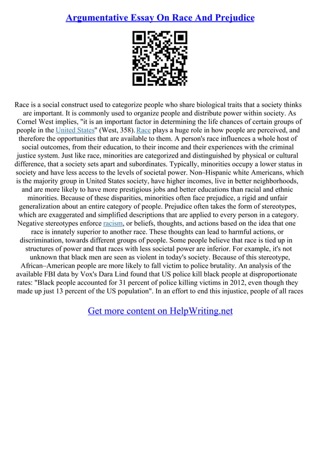 Argumentative Essay Racism | PDF