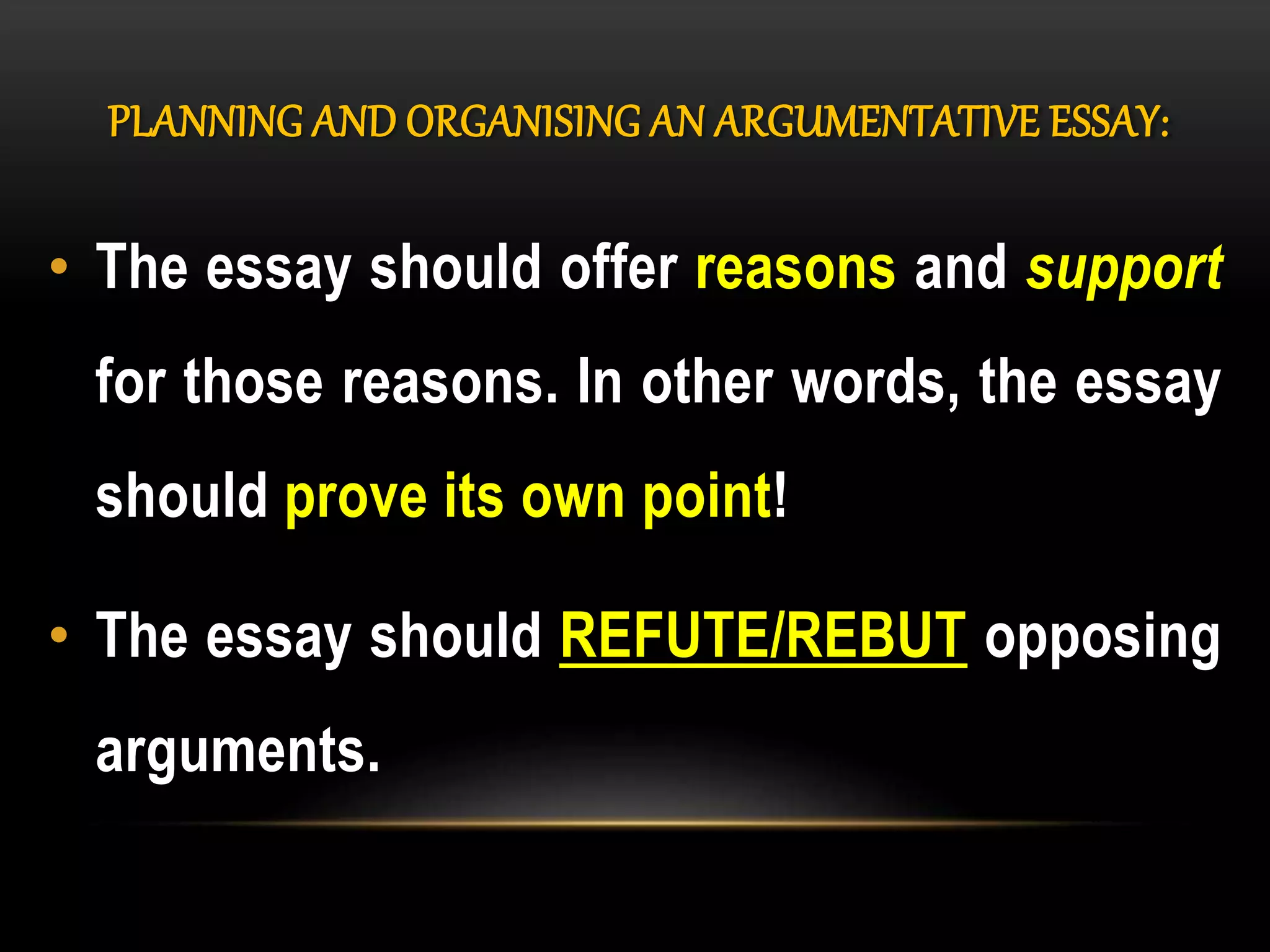 Argumentative essay redux | PPTX
