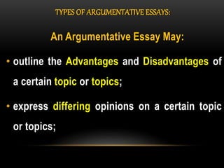 Argumentative essay redux | PPT