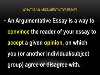 Argumentative essay redux | PPT